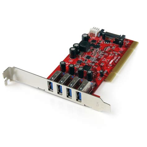 StarTech Port PCI SuperSpeed USB Adapter Card With SATA SP Power Quad Port PCI USB