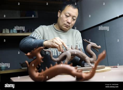 Pingdingshan China January 31 2024 Folk Artist Ji Xiaohui Works