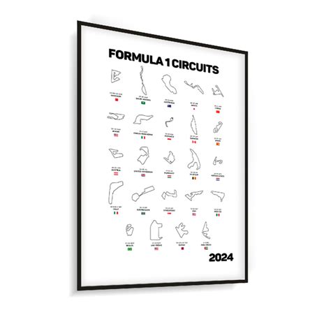 Compre Quadro Circuitos 2024 De Fórmula 1 Fundo Branco Qualidade