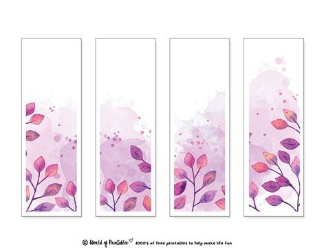 Watercolor Bookmarks 120 Ideas To Print For Free World Of Printables