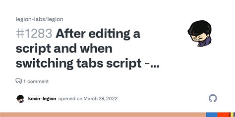 after editing a script and when switching tabs script editor