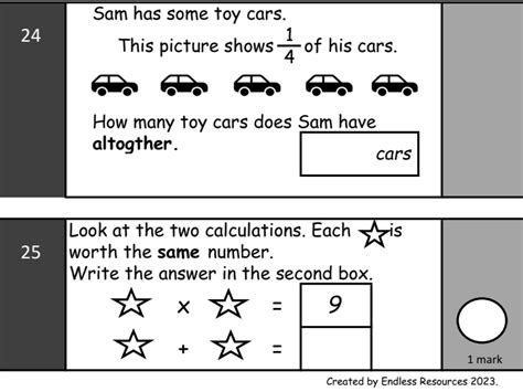 Example Copy Of Pages From The Year 2 Sats Paper 1 And 2 Maths Based On