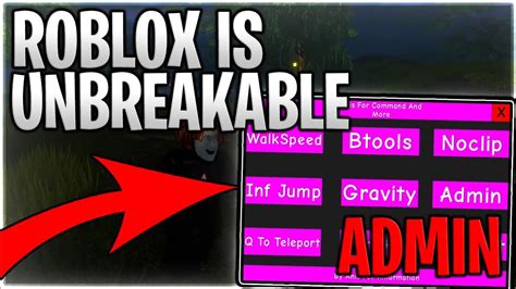 New Roblox Is Unbreakable Script Hack Admin Commands Kill All God
