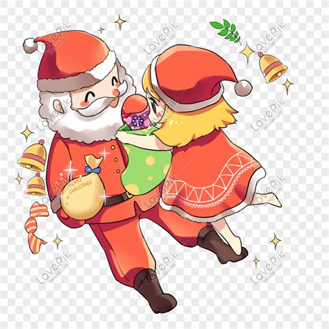 산타 클로스 선물 일러스트를주는 만화 소녀 Png 일러스트 무료 다운로드 Lovepik