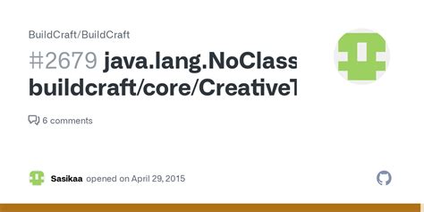 Javalangnoclassdeffounderror Buildcraftcorecreativetabbuildcraft