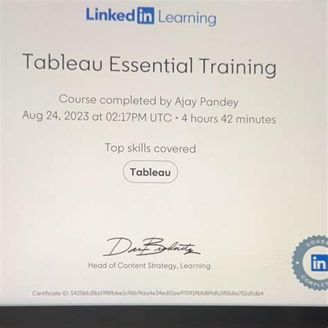 Ajay Pandey On Linkedin Completed Tableau Training A Must For People Willing To Learn…