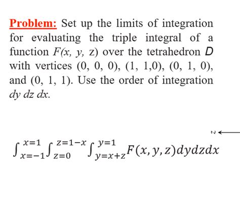Problem Set Up The Limits Of Integration Studyx