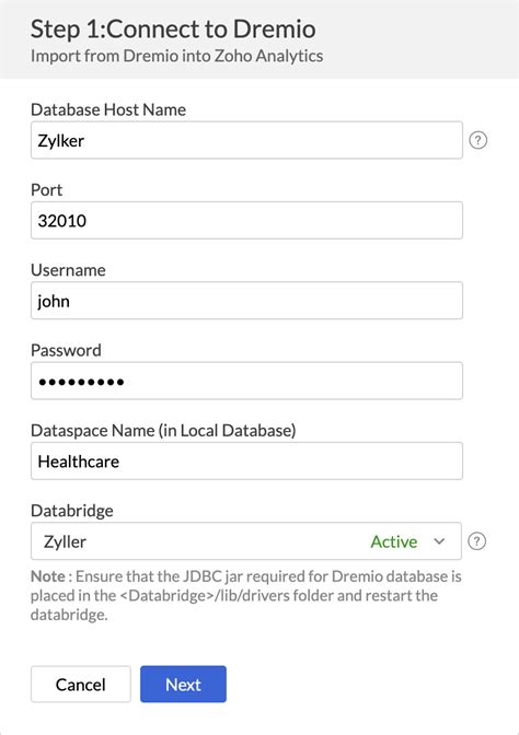 Dremio Zoho Analytics Help