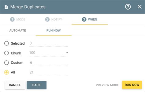 Module Overview Merge Duplicates Insycle