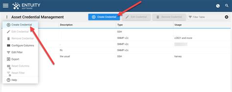 how do i create edit or remove a credential entuity