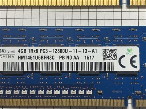 2 X Hynix 4gb Pc3 12800u 1600mhz Ddr3 Desktop Memory Hmt451u6bfr8c Pb 8gb Total Geekgearstore