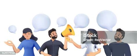 3d 렌더링 벡터 일러스트 레이 션 사업가 토론 소셜 네트워크 뉴스 소셜 네트워크 채팅 대화 연설 거품 3차원 형태에 대한 스톡