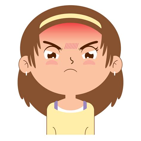 Girl Angry Face Cartoon Cute 14428604 Png
