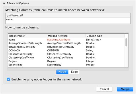 16 Merge — Cytoscape User Manual 3104 Documentation