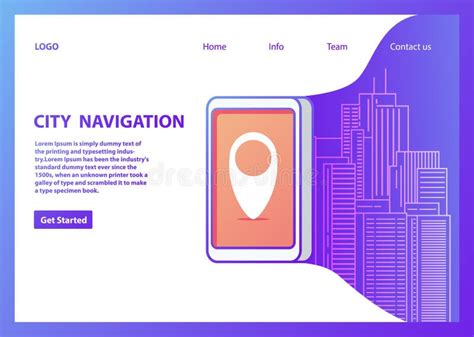 Gps Navigation Landing Page Vector Template Stock Vector Illustration Of Interface Design