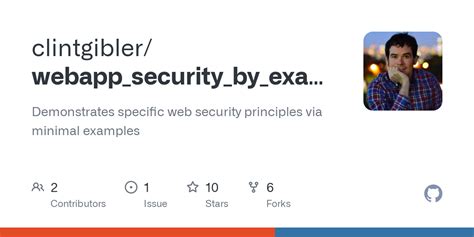 Github Clintgiblerwebappsecuritybyexample Demonstrates Specific Web Security Principles