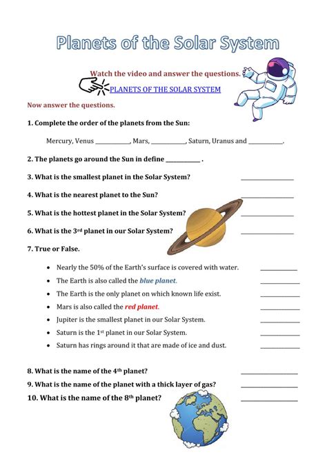 Earth Science Space Science Worksheet Pdf Scienceworksheets Net