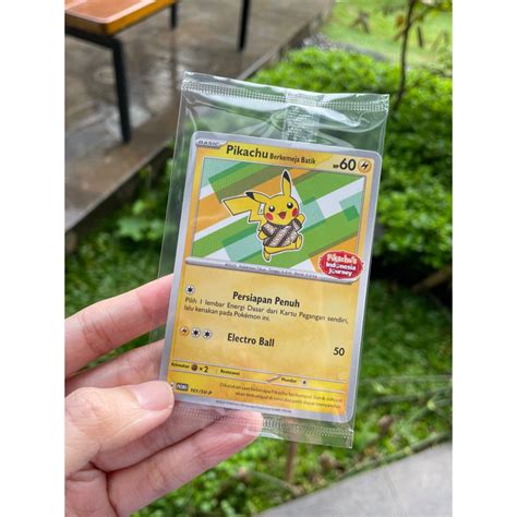 Jual Kartu Pokemon Pikachu Batik Limited Edition Shopee Indonesia