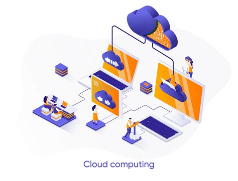 Cloud Computing Isometric Web Banner 1759875 Vector Art At Vecteezy