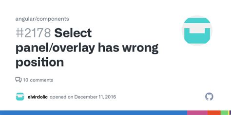 Select Panel Overlay Has Wrong Position Issue Angular Components Github