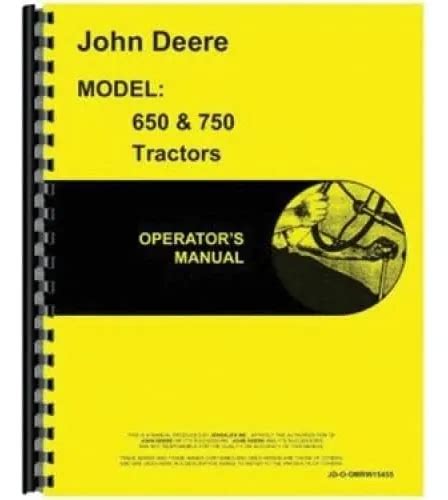 Manual Del Operador650 750 Compatible Con John Deere 650 750 Meses