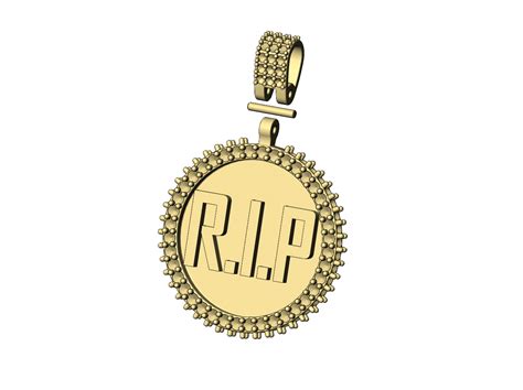 stl file iced rip memory diamond pendant with bail 3d print model 💎 ・3d
