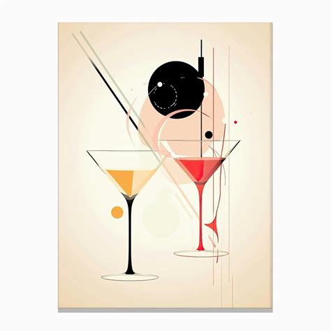 Mid Century Modern Sex On The Beach Floral Infusion Cocktail 3 Canvas Print By Artful Mixology Fy
