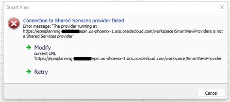 Smartview Connection Error Oracle Forums