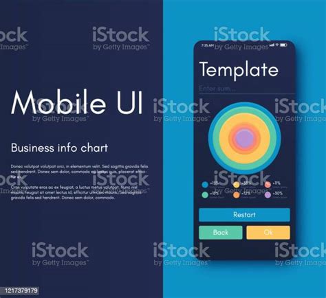 모바일 응용 프로그램 인터페이스 Ui 디자인 벡터 일러스트레이션 그래프에 대한 스톡 벡터 아트 및 기타 이미지 그래프 그래픽 사용자 인터페이스 누름 버튼 Istock