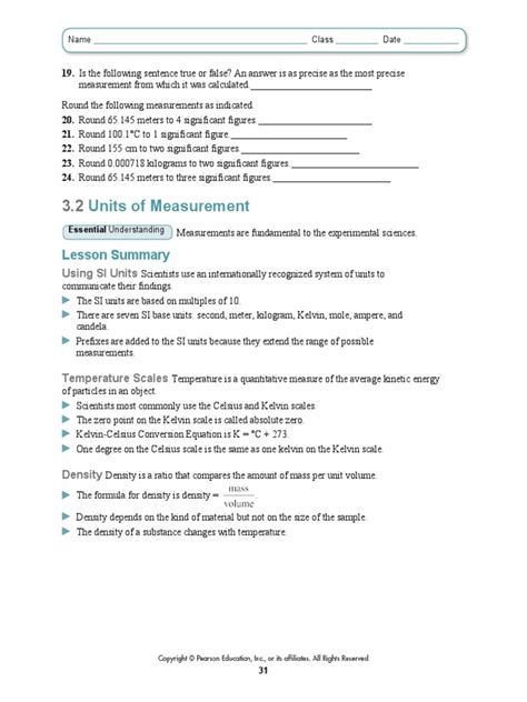 Chem Workbook Lesson 32 Pdf Fahrenheit Celsius