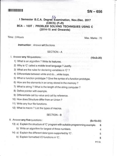 14 Problem Solving Techniques Using C Fr Cbcs 2014 15 And Onwards