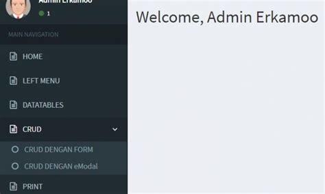 dynamic sidebar menu with adminlte erkamoo