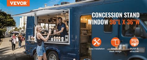 Vevor Concession Window 36x36 Aluminum Alloy Food Truck Service