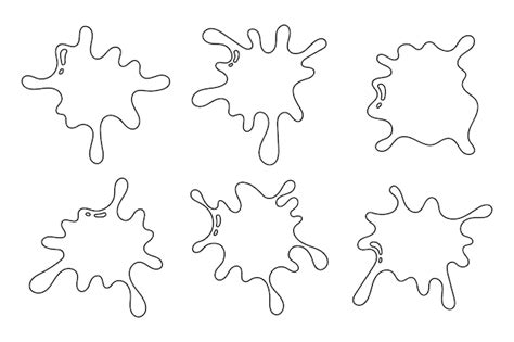 Free Vector Outline Style Paint Splats