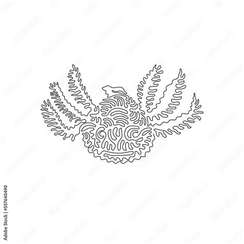 Single Swirl Continuous Line Drawing Of Cute Axolotl Abstract Art Continuous Line Draw Graphic