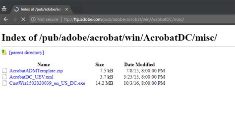 Solved Acrobat Dc Customization Wizard Links To Ftp Are D Adobe Product Community 9717796