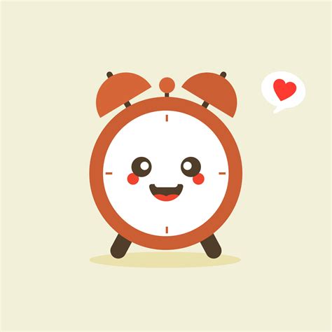 Cute And Kawaii Character Of Alarm Clock Cute Smiling Happy Alarm Time