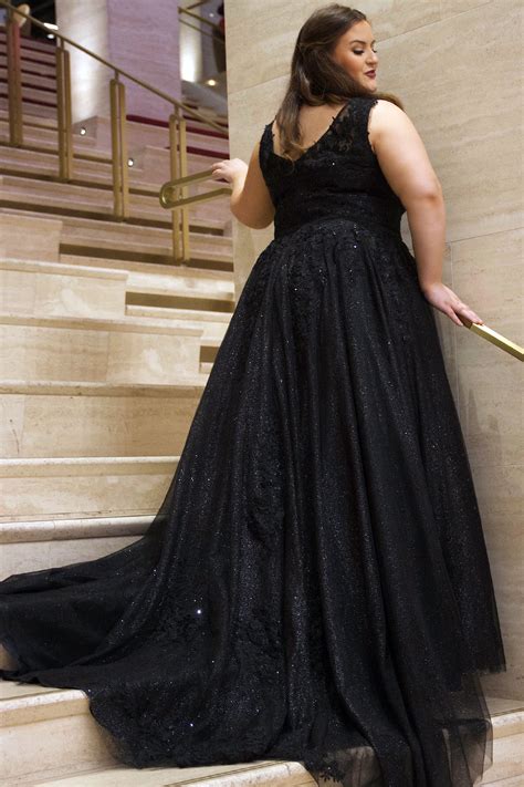 Black Plus Size Sparkle Tulle Wedding Dress Sydneys Closet Sc5255
