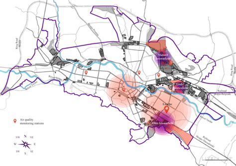 3 Map Of Brownfield Sites Purple And Air Pollution Red Download