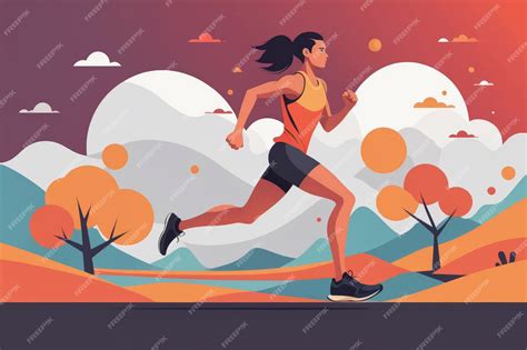 Premium Ai Image Running Graphic Flat Vector Illustration