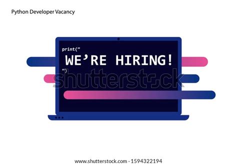 Python Developer Vacancy Banner Laptop Computer Stock Vector Royalty Free 1594322194