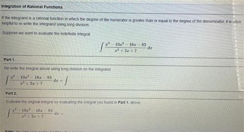 Solved Integration Of Rational Functions If The Integrand Is