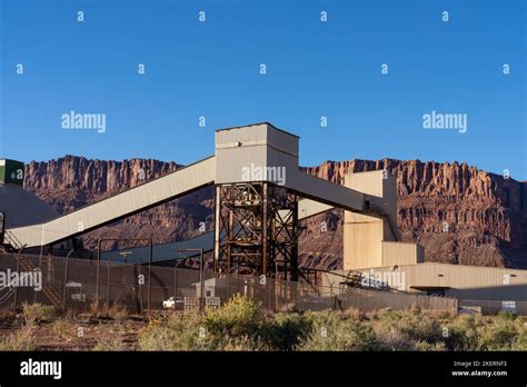 Railcar Loading Facility At The Processing Plant At A Potash Mine Using A Solution Mining Method