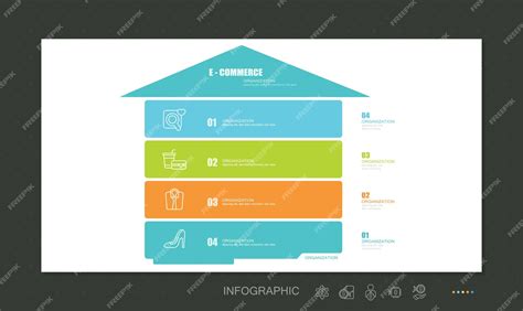 화살표 순서도 워크플로 또는 프로세스 인포그래픽 아이콘이 있는 타임라인 인포그래픽 템플릿 프리미엄 벡터