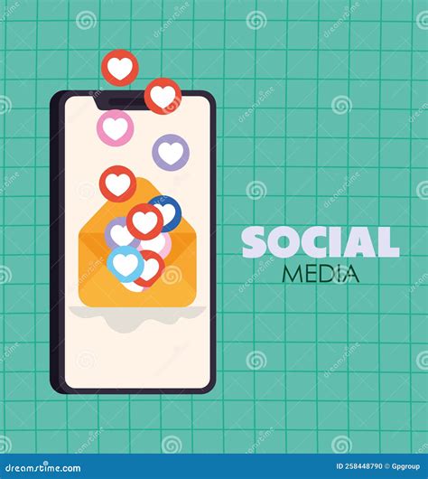 Social Media Card Stock Vector Illustration Of Device 258448790