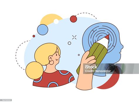 정신 건강 및 건강 관리 심리학자와의 미술 치료 세션 벡터 플랫 만화 캐릭터 그리기와 자신을 이해하기 시작합니다 심리학과 자기인지 요법에 대한 스톡 벡터 아트 및 기타