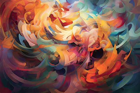 Collision Of Abstract Shapes And Vivid Colors Creating A Visually Stimulating And Energetic