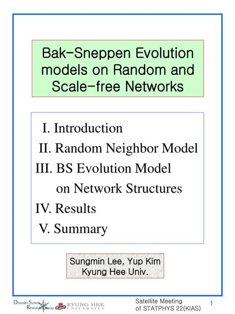 Ppt Bak Sneppen Evolution Models On Random And Scale Free Networks