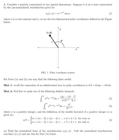 Solved 1 Consider A Particle Constrained To Two Spatial