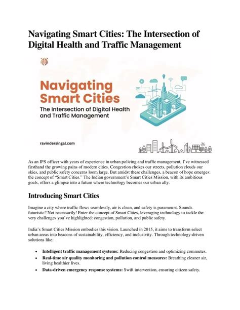 Ppt Navigating Smart Cities The Intersection Of Digital Health And Traffic Management